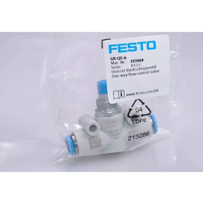 Jual Speed Control/ Flow Control Valve Festo Gr-Qs-6 Pn.193969 | Shopee Indonesia