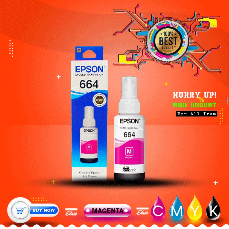 Jual Tinta Epson 664 MAGENTA SERIES L360 L120 L110 L210 L220 L310 L850 ...