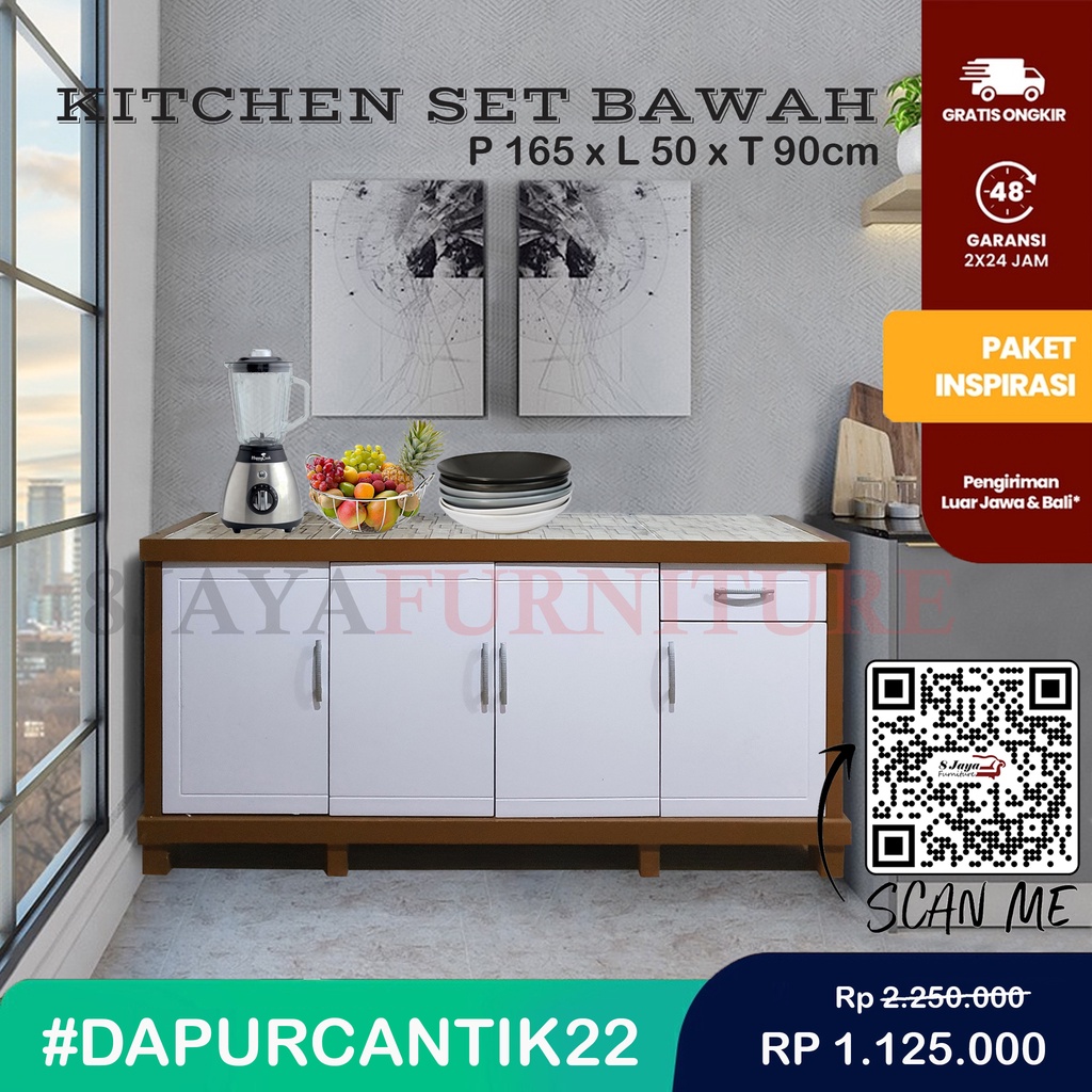 Jual Kitchen Set Bawah Rak Sayur Meja Dapur Minimalis Kayu | Shopee ...