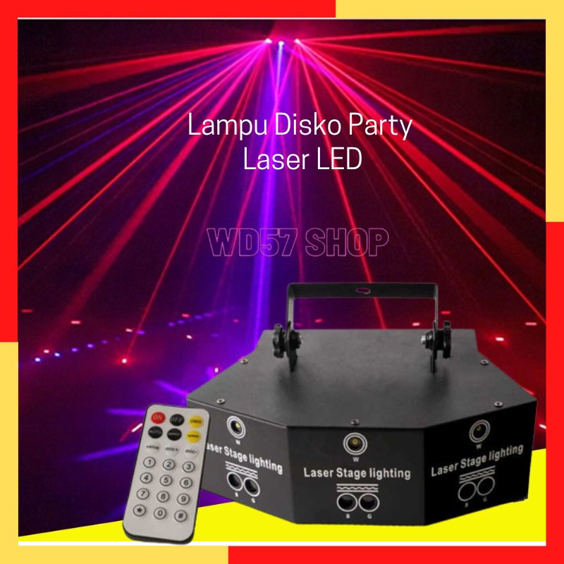 Jual Lampu Proyektor Laser LED Strobo Light Disko Sorot Tembak RGB ...