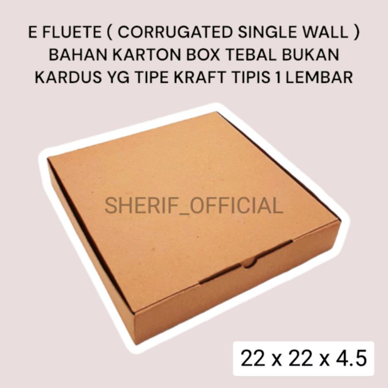 Jual Box kardus E-Fluete kraft coklat 22x22x4.5 corrugated box untuk ...