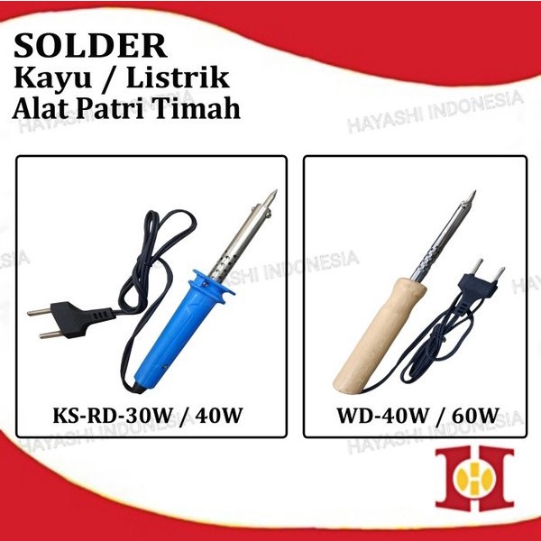 Jual Solder Tangan Listrik Kayu Alat Patri Timah Soldering Iron 30W 40W ...