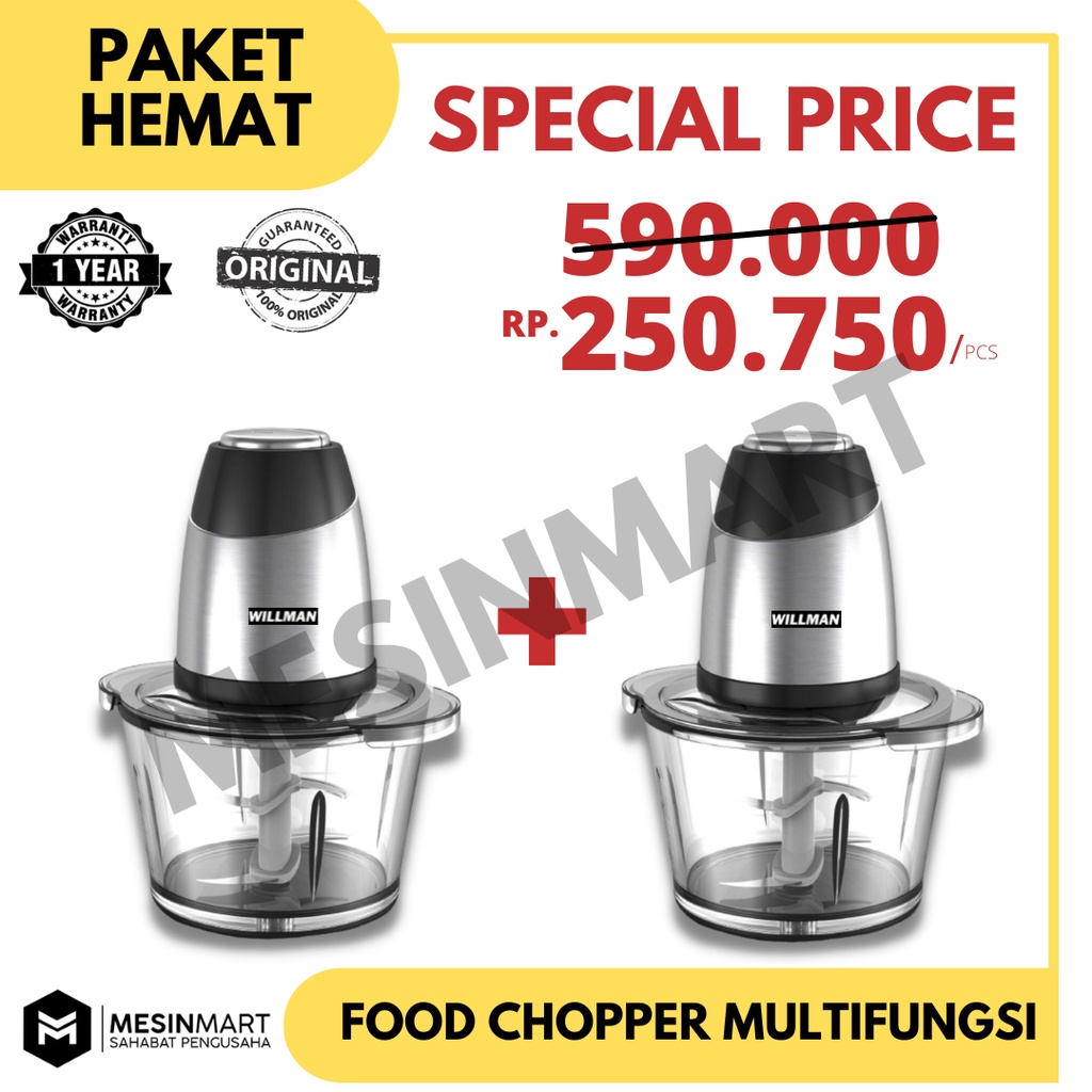 Jual PROMO Food Chopper Blender WILLMAN Giling Daging Bumbu Rempah ...
