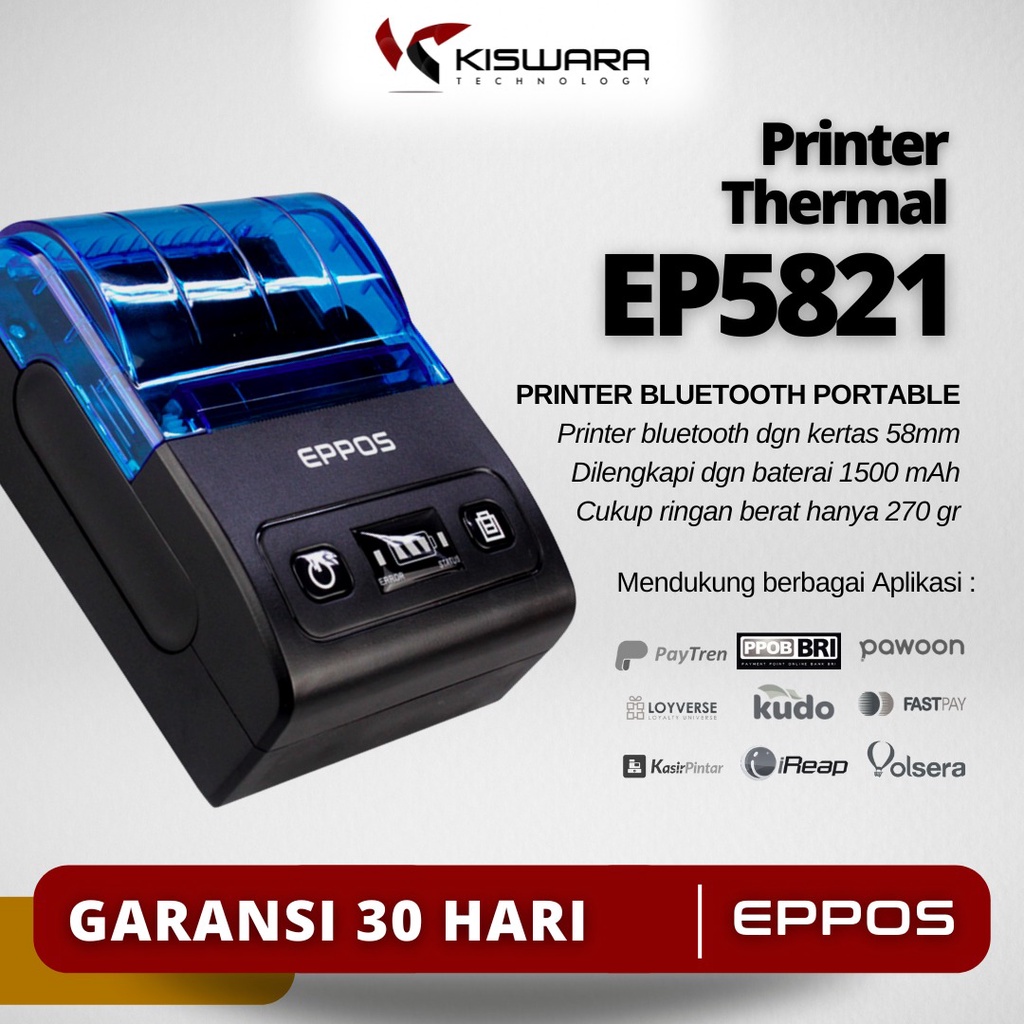 Jual MINI PORTABLE BLUETOOTH THERMAL PRINTER PPOB/KASIR 58MM EPPOS BATERAI | Shopee Indonesia