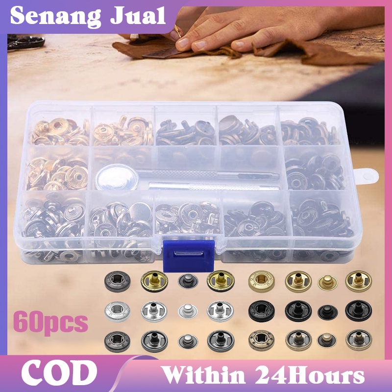 Jual 60Pcs Set Kancing Jepret + Alat Kancing Snap Untuk Tas Dompet ...