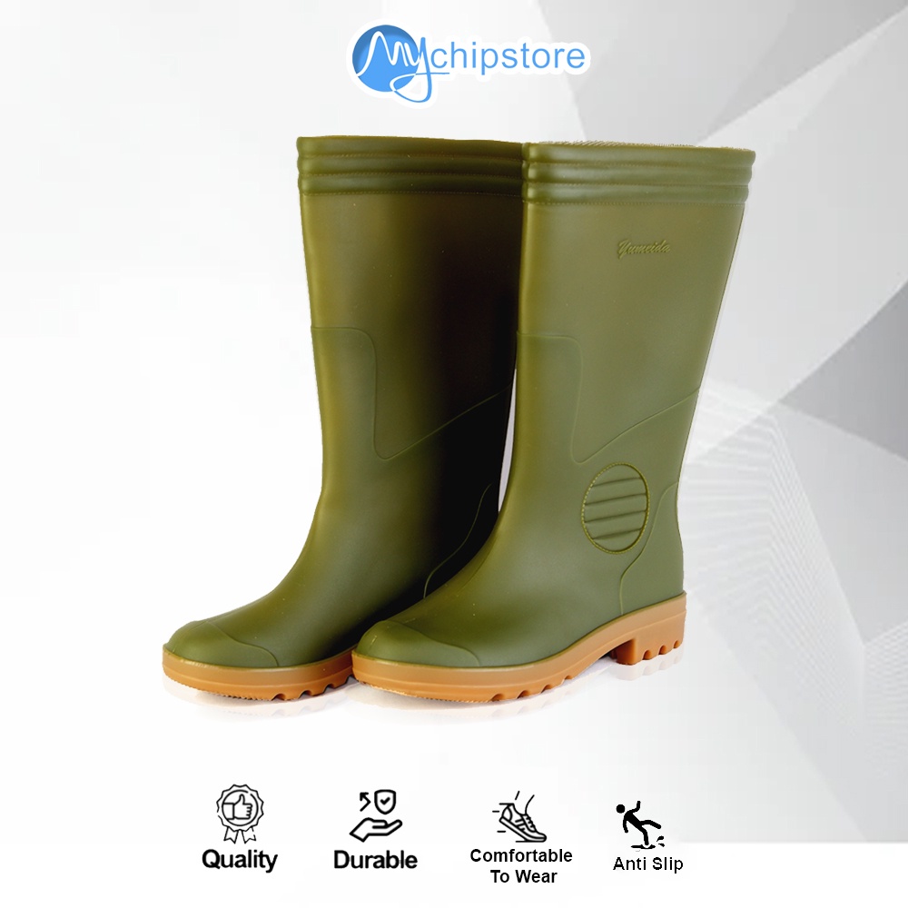 Jual Sepatu Boots Karet Panjang Hijau YUMEIDA | Shopee Indonesia
