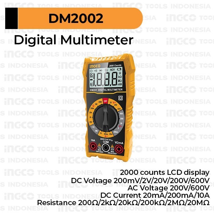Jual Digital Multimeter LCD INGCO DM2002 Multitester Multi Tester ...