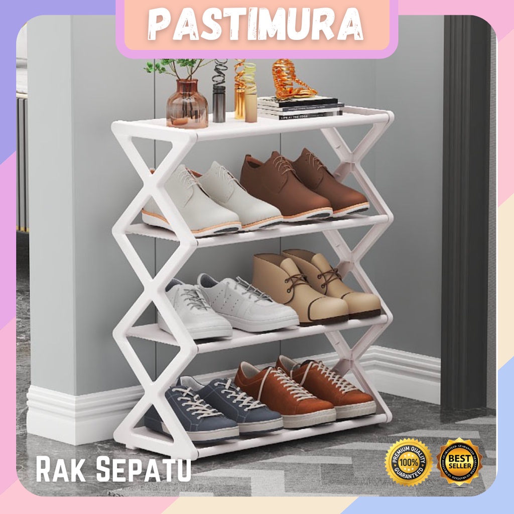 Jual [PSM] Rak Sepatu Sendal 4 Susun Dan 3 Susun Model Zigzag Shape ...