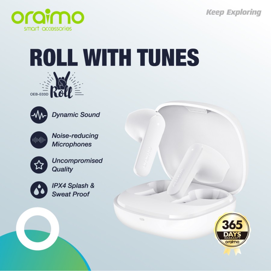Jual Oraimo Roll TWS Bluetooth Earphone Wireless Handsfree Headset OEB ...