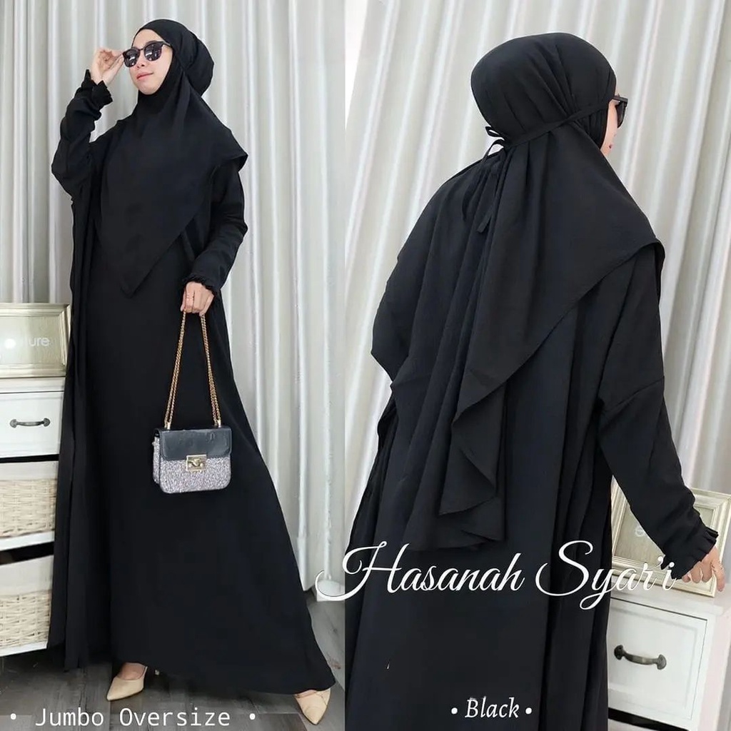 Jual Gamis Syari Set Hijab Lebaran 2024 HASANAH KAFTAN SYARI BP | M L ...