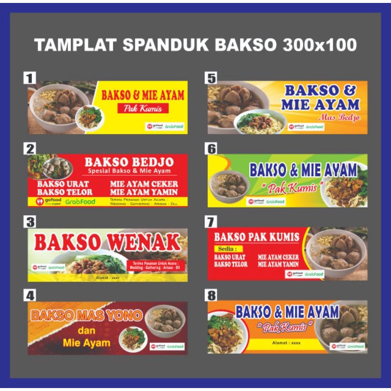 Jual SPANDUK / Banner BAKSO ukuran 300 x 100 | Shopee Indonesia