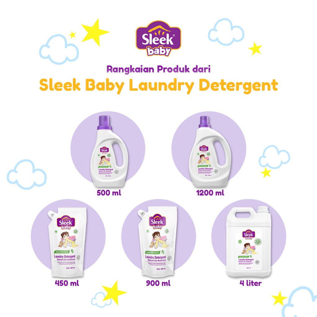 Jual ARJUNA Sleek Baby Laundry Detergent Pouch / Reffil & Botol 450ml, 500ml, 900ml KINO KT4 ...