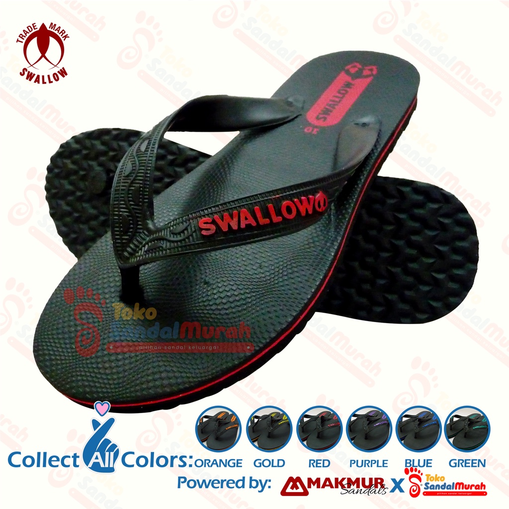 Jual Toko Sendal Murah - Sendal Jepit Swallow Black Pearl M02 - Sandal ...
