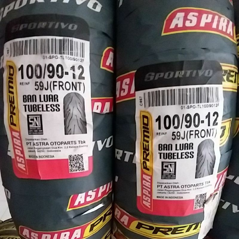Jual Ban Aspira Premio Sportivo 100/90-12 Ban Depan All new Scoopy dan New Honda Genio | Shopee ...