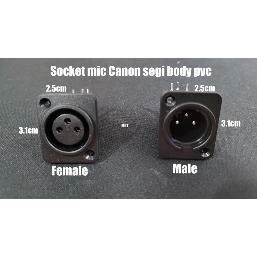 Jual socket mic body chasis PVC MRT male female canon xlr cowo cewe ...