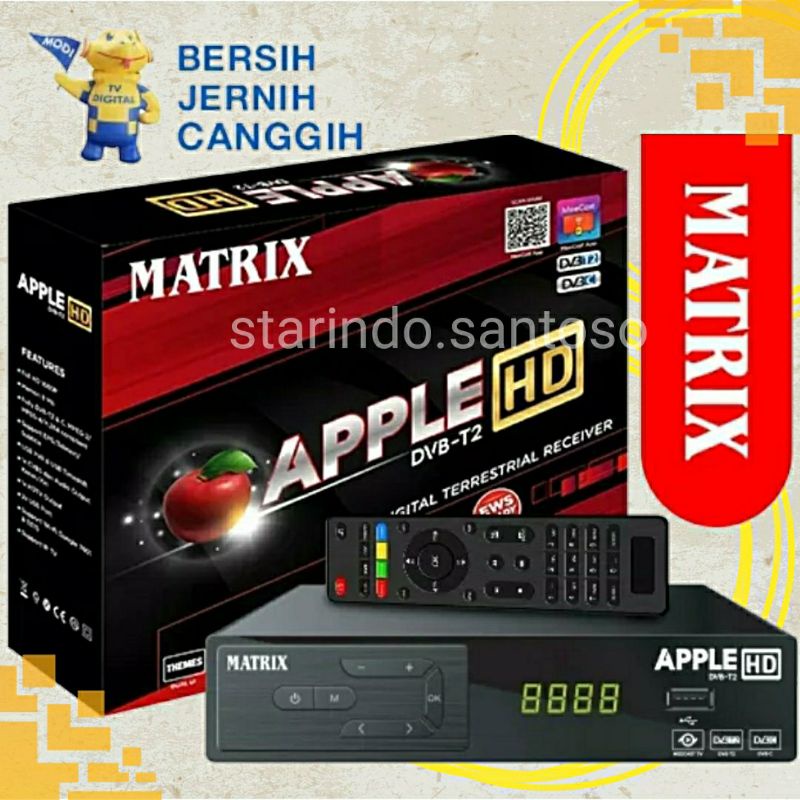 Jual original STB MATRIX merah Set Top Box apple DVB T2 tv tabung ...