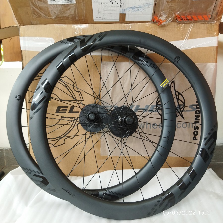 Jual Elitewheels Ceramic Carbon Wheelset 700c Disc Brake Elite 50mm ORI ...