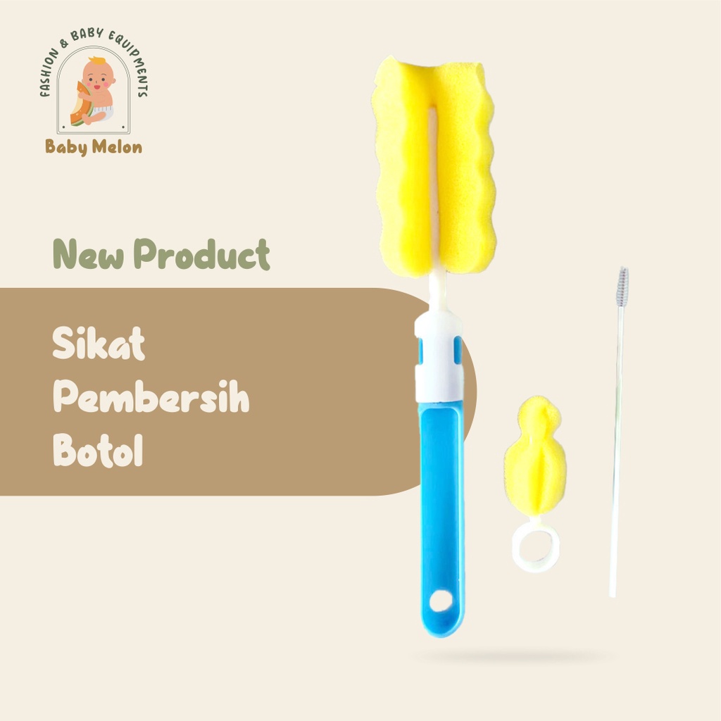 Jual Sikat pembersih botol susu bayi 3 in 1 sikat pembersih botol asi ...