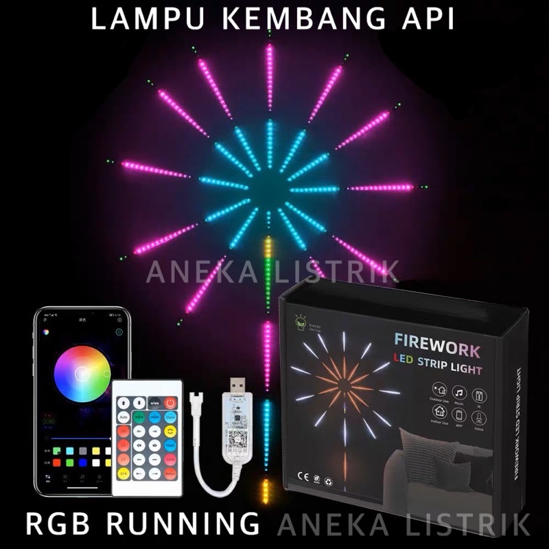 Jual LAMPU STRIP LED 5050 RGB BENTUK KEMBANG API DENGAN MUSIC UNTUK ...