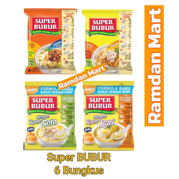 Jual Super bubur ( 6 BUNGKUS ) plus kerupuk di kemasan | Shopee Indonesia