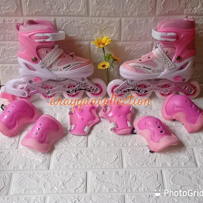 Jual sepatu roda lengkap dengan pelindung siku | Shopee Indonesia