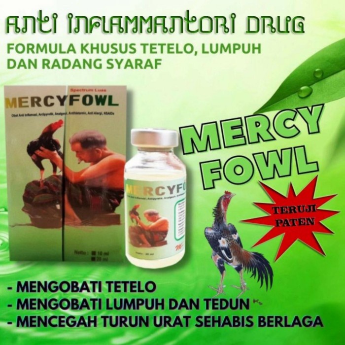 Jual MERCY FOWL MERCYFOWL OBAT AYAM SAKIT TETELO SARAF LUMPUH BENGKAK ...