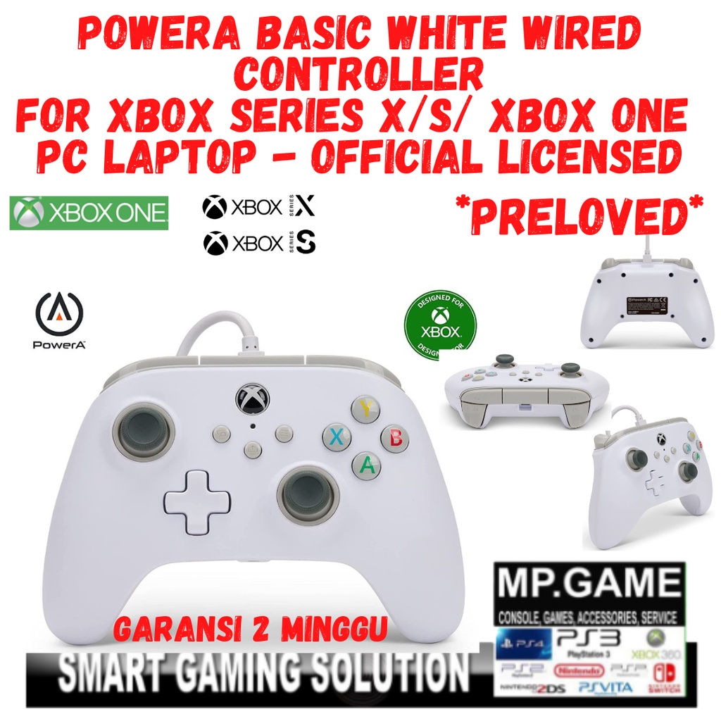 Jual PowerA Basic WHITE Wired Controller Xbox Series X|S/ Xbox One PC ...