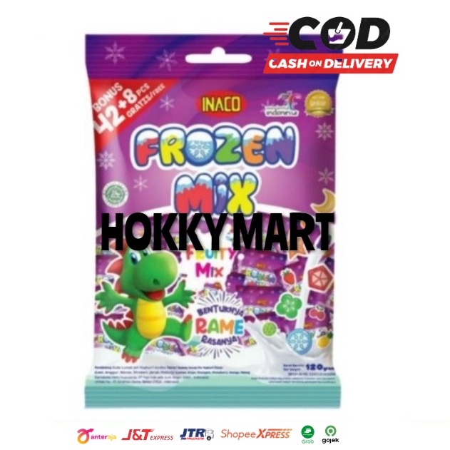 Jual ( HOKKY ) Inaco Gummy Frozen Mix Fruit 120gr isi 50pcs Permen ...