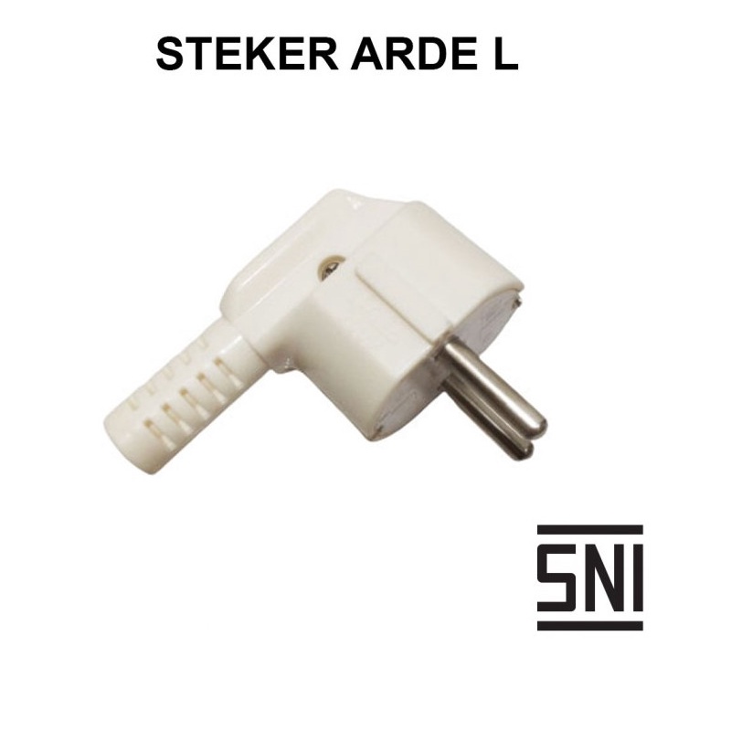 Jual Steker Arde L Colokan Listrik Bengkok Bulat Putih Standar SNI ...