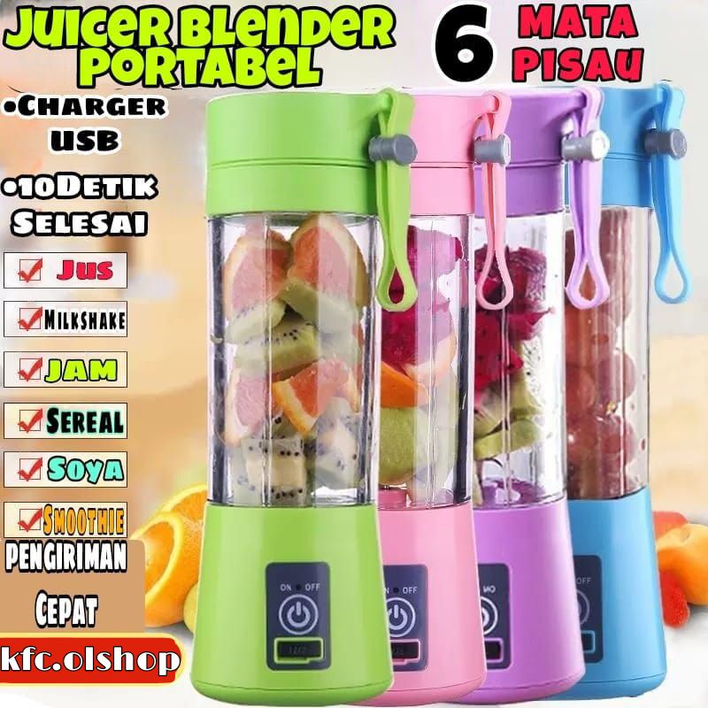 Jual Blender juicer & blender mini Portable 6mata & 8mata shake n take ...