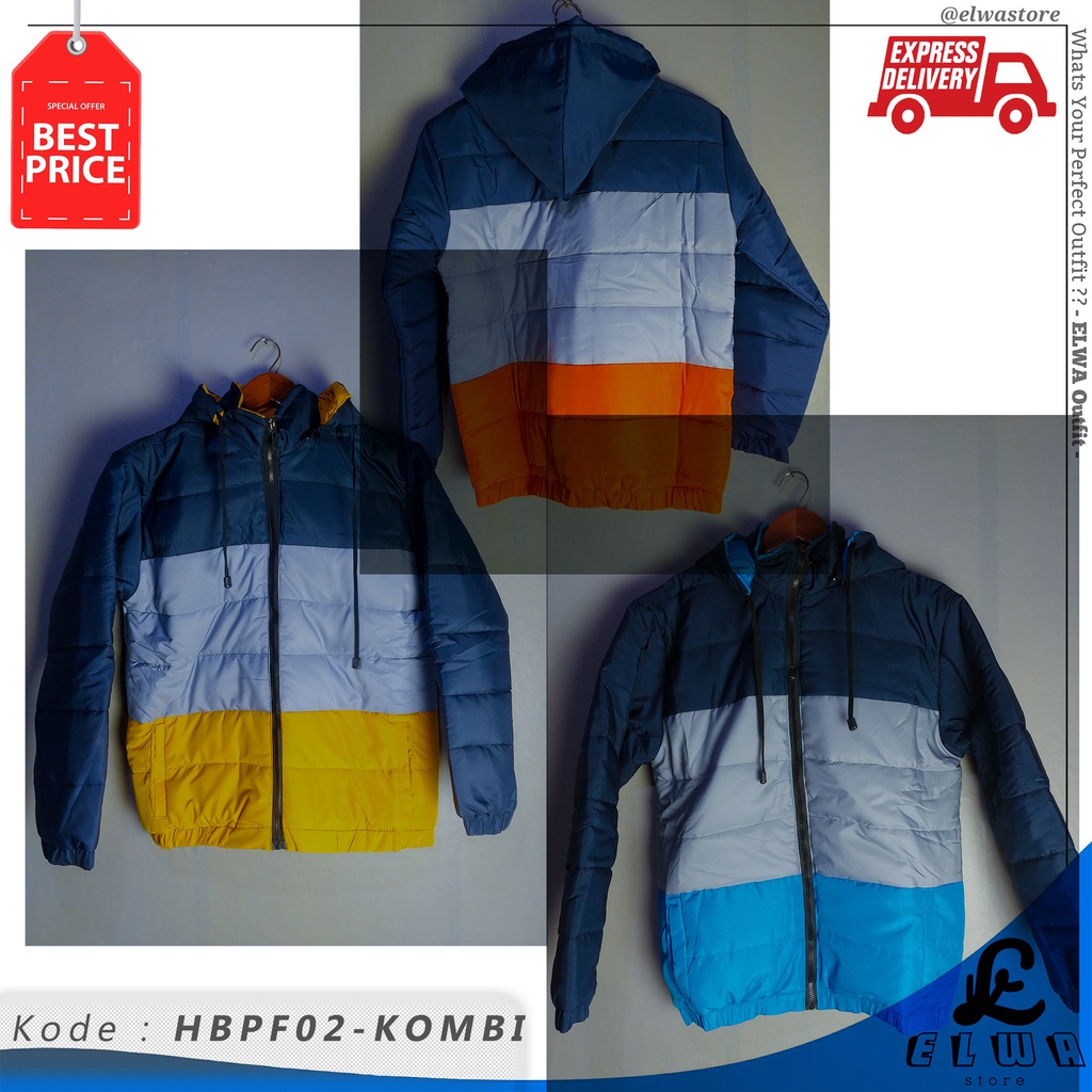 Jual HBPF02 KOMBI Jaket Puffer Model Bulu Angsa Kembung Pria Jaket ...