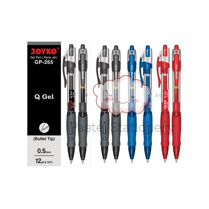 Jual Pulpen Gel Pen Joyko GP-265 0.5mm - Bolpen Pena Q Gel Hitam Biru Merah 0,5 mm | Shopee ...