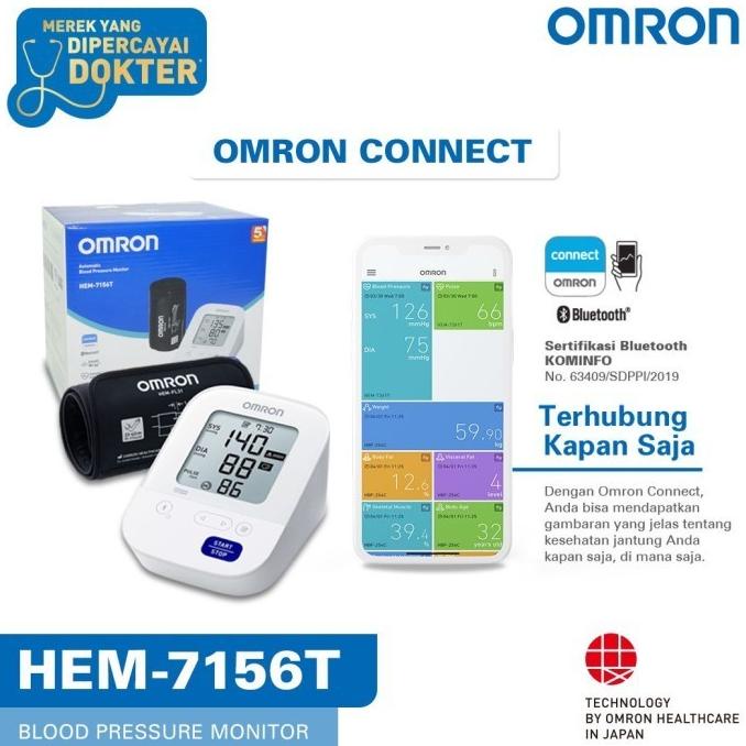 Jual TENSIMETER DIGITAL OMRON HEM 7156T - TENSI DIGITAL BLUETOOTH OMRON ...