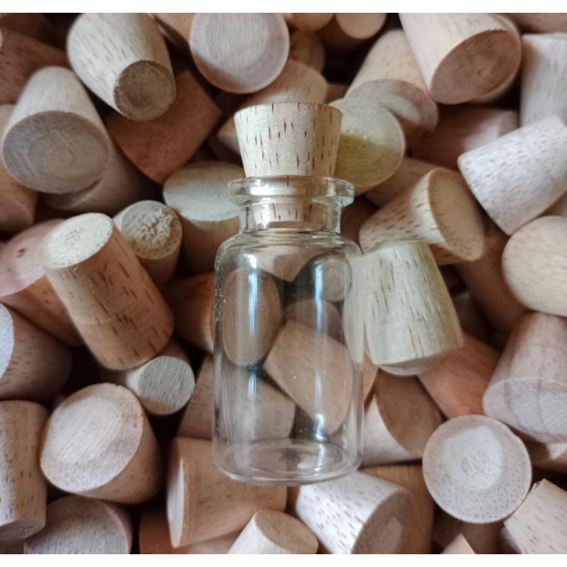Jual BOTOL VIAL 5ML || BOTOL KACA TUTUP KAYU || 1 SET | Shopee Indonesia