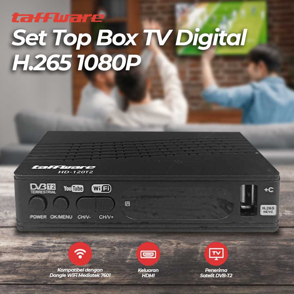Jual Set Top Box TV Tabung menjadi TV Digital H.265 1080P DVB-T2 HDMI ...
