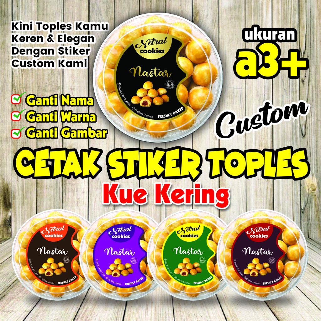Jual CETAK STIKER KUE KERING LEBARAN / COOKIES LEBARAN / KEMASAN TOPLES ...