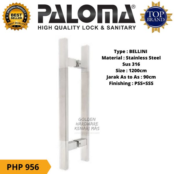 Jual PALOMA PHP 956 TARIKAN GAGANG PINTU PULL HANDLE BELLINI 1200MM ...