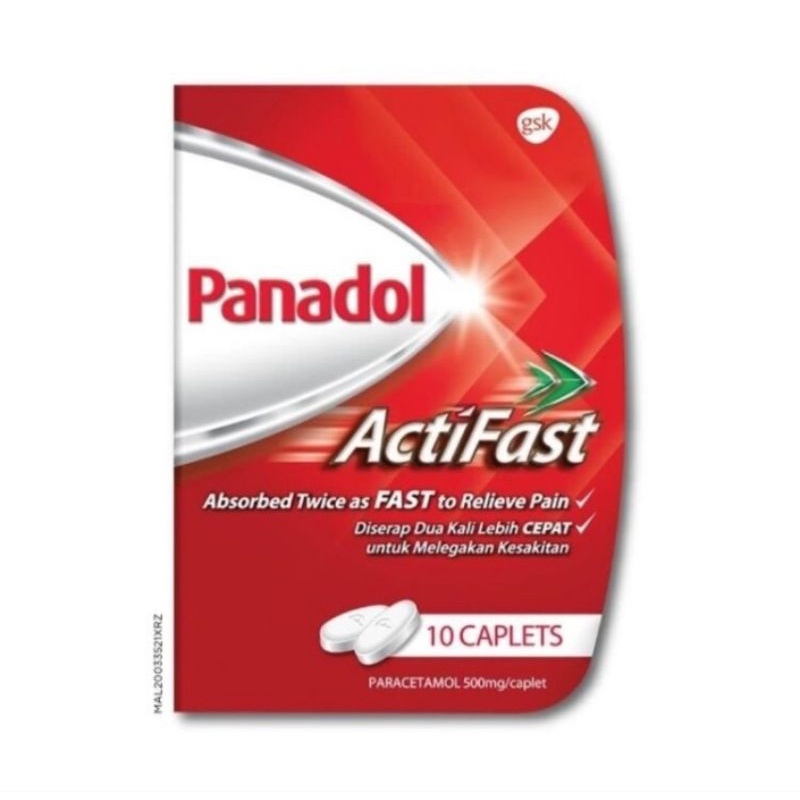 Jual Panadol Actifast For Fast Pain Relief, 500mg (10 Caplets) | Shopee ...
