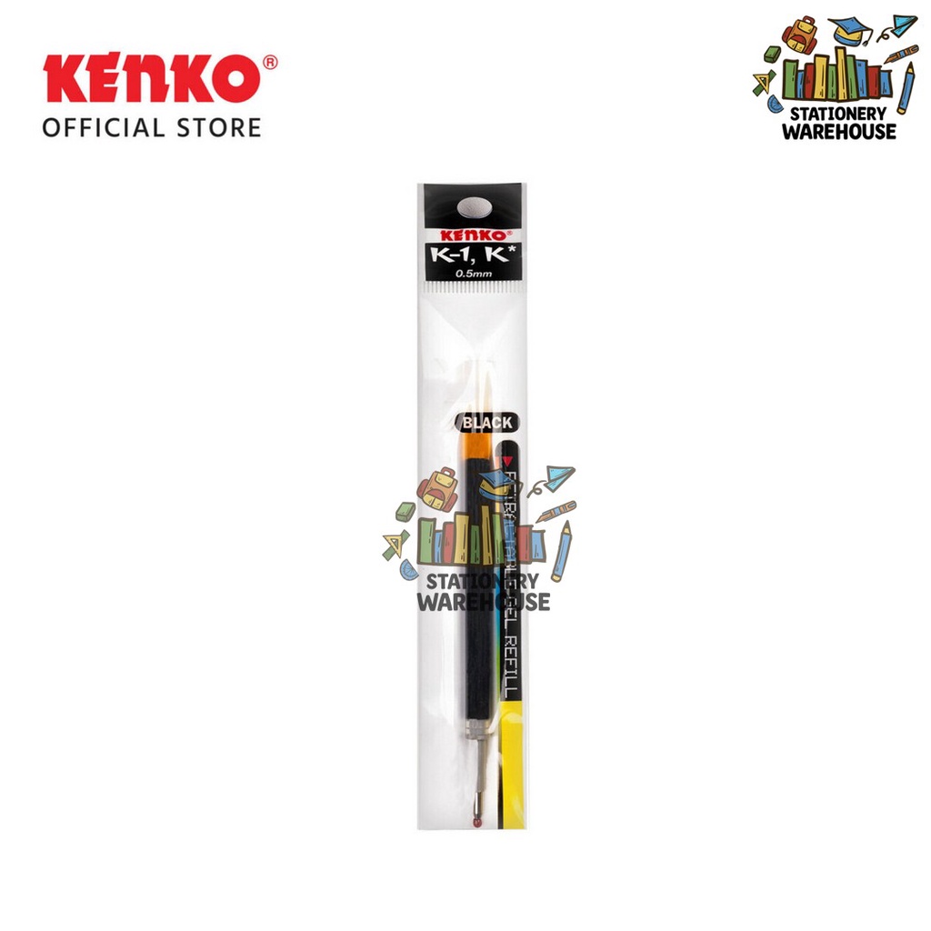 Jual GEL PEN K-1 K1 0.5 mm KENKO Retractable Hitam , Biru , Merah , Pink , Hijau , ungu , orange ...