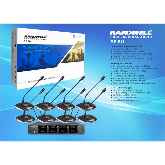 Jual Mic meja Wireless Podium Hardwell SP8U Conference Microphone ...