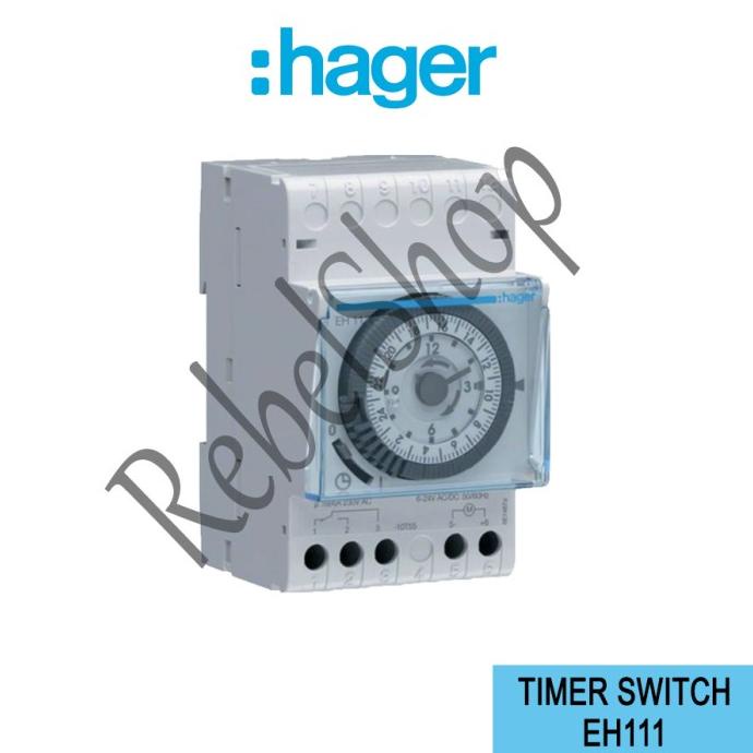 Jual Hager Timer EH111 Time Switch Analog Otomatis Auto 16A 230V 50HZ ...