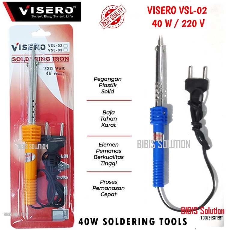 Jual RAMBO VISERO SOLDER LISTRIK 40W SOLDERING IRON SOLDER PLASTIK 40 ...
