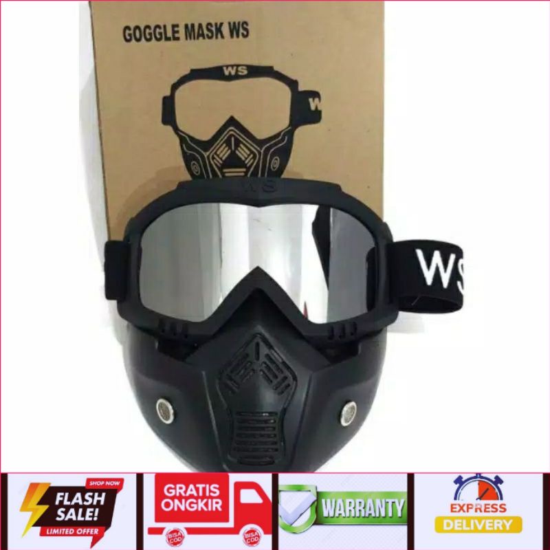 Jual kacamata goglle glas helm motor bogo cakil retro gogle mask ...