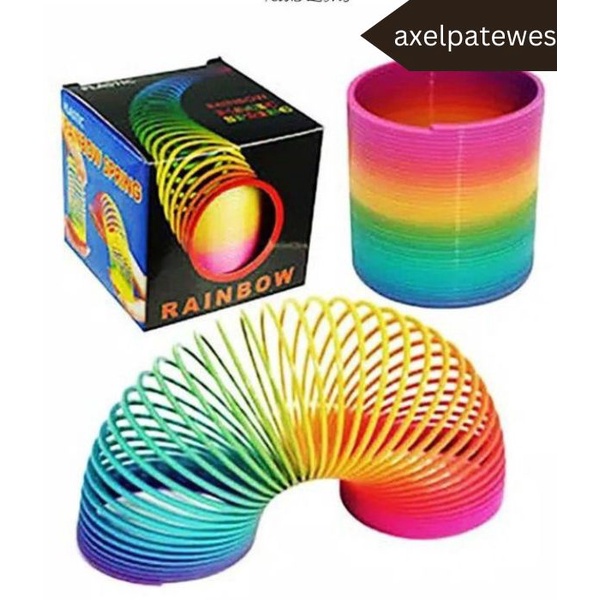 Jual Rainbow spring jumbo mainan per pegas pelangi slinky / Mainan ...