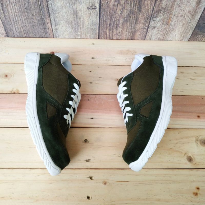 Jual Sepatu Sneaker Safety Green Army Ujung Besi | Shopee Indonesia