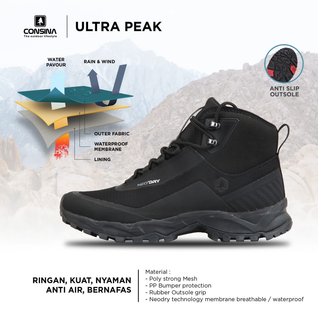 Jual Consina Ultra Peak Sepatu Gunung Outdoor Boots Trail Run Hiking ...