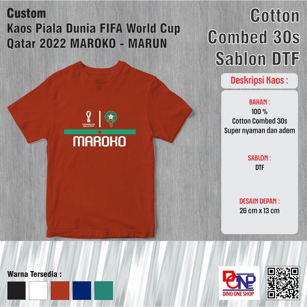 Jual Kaos Piala Dunia FIFA World Cup Qatar 2022 MAROKO | Shopee Indonesia