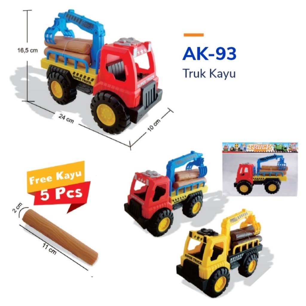 Jual TRUCK LOGGING KAYU AK93 - MAINAN ANAK TRUCK MUAT KAYU KEREN WARNA ...
