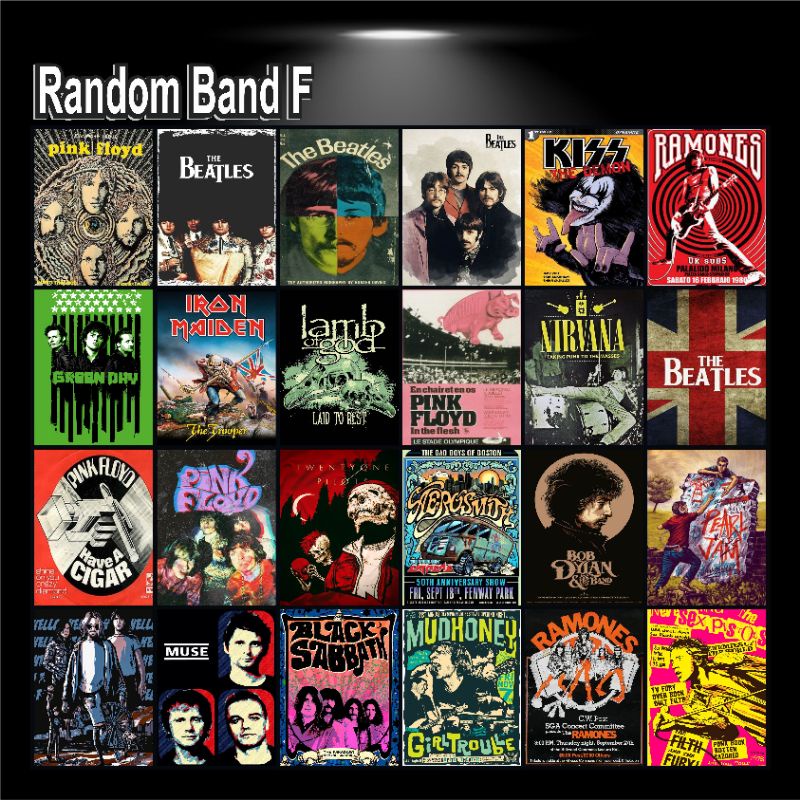 Jual poster dinding tema band A4 & A5 metal punk hardcore random isi ...