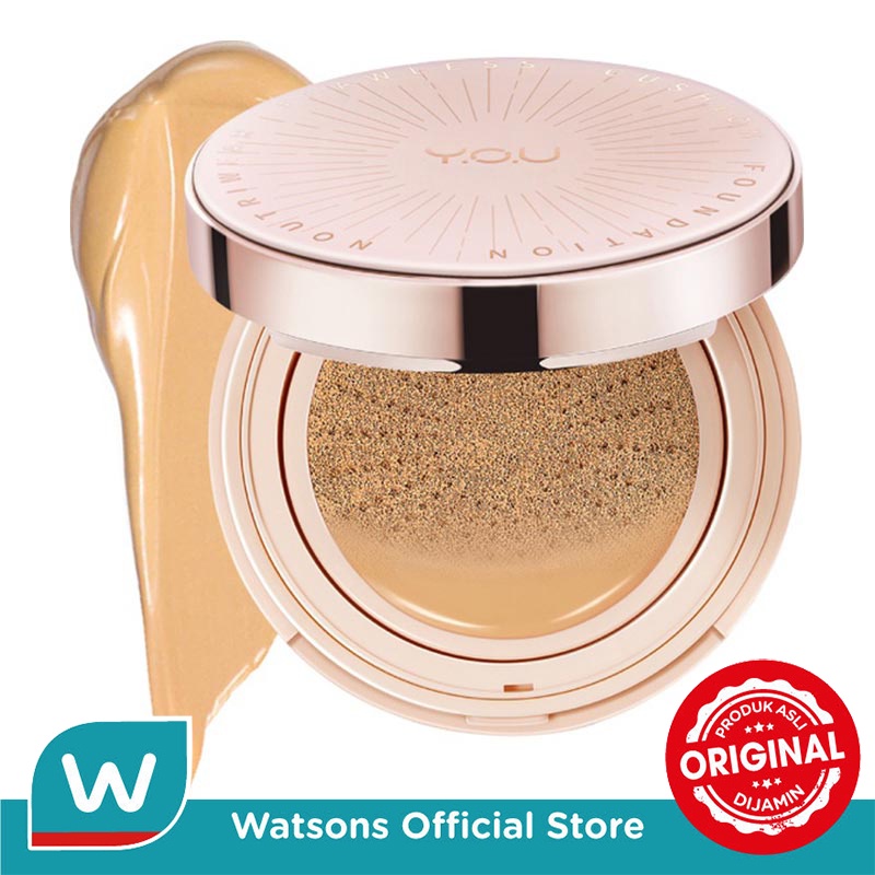 Jual Y.O.U Noutriwear+ Flawless Cushion Foundation W805 Yellow Beige ...